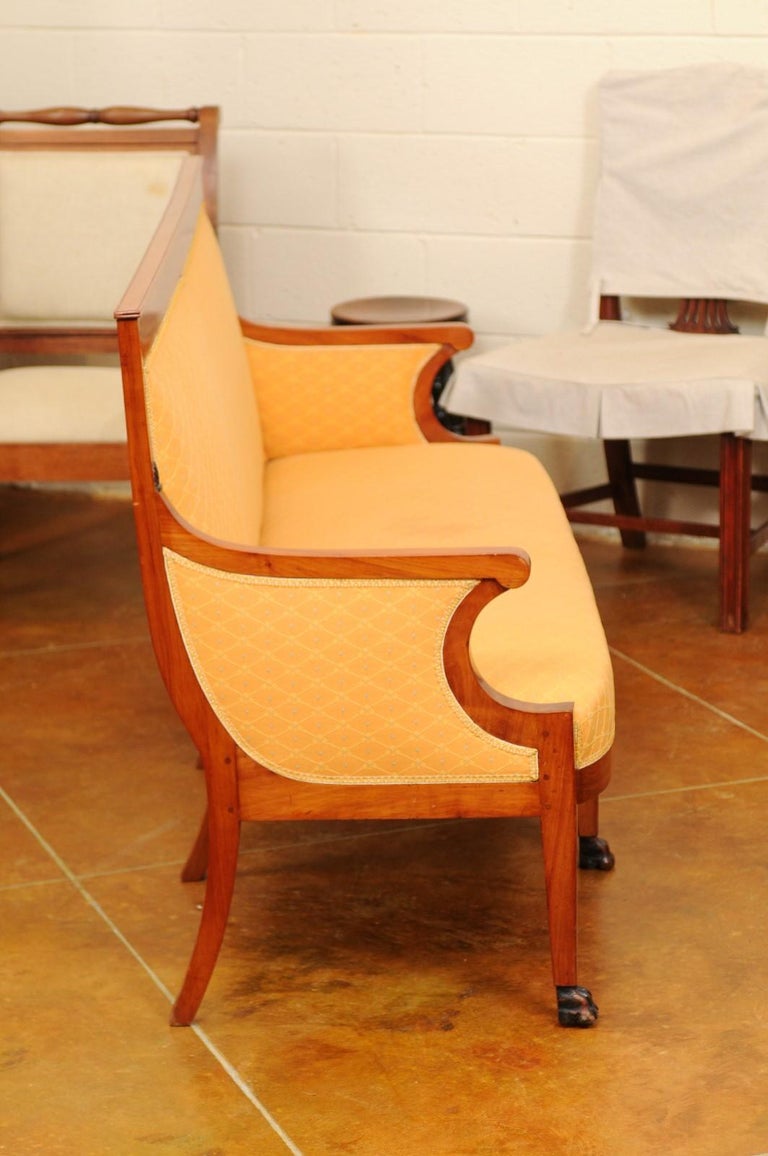 Directoire Sofa in Fruitwood with Paw Feet, France, ca. 1800 For Sale ...