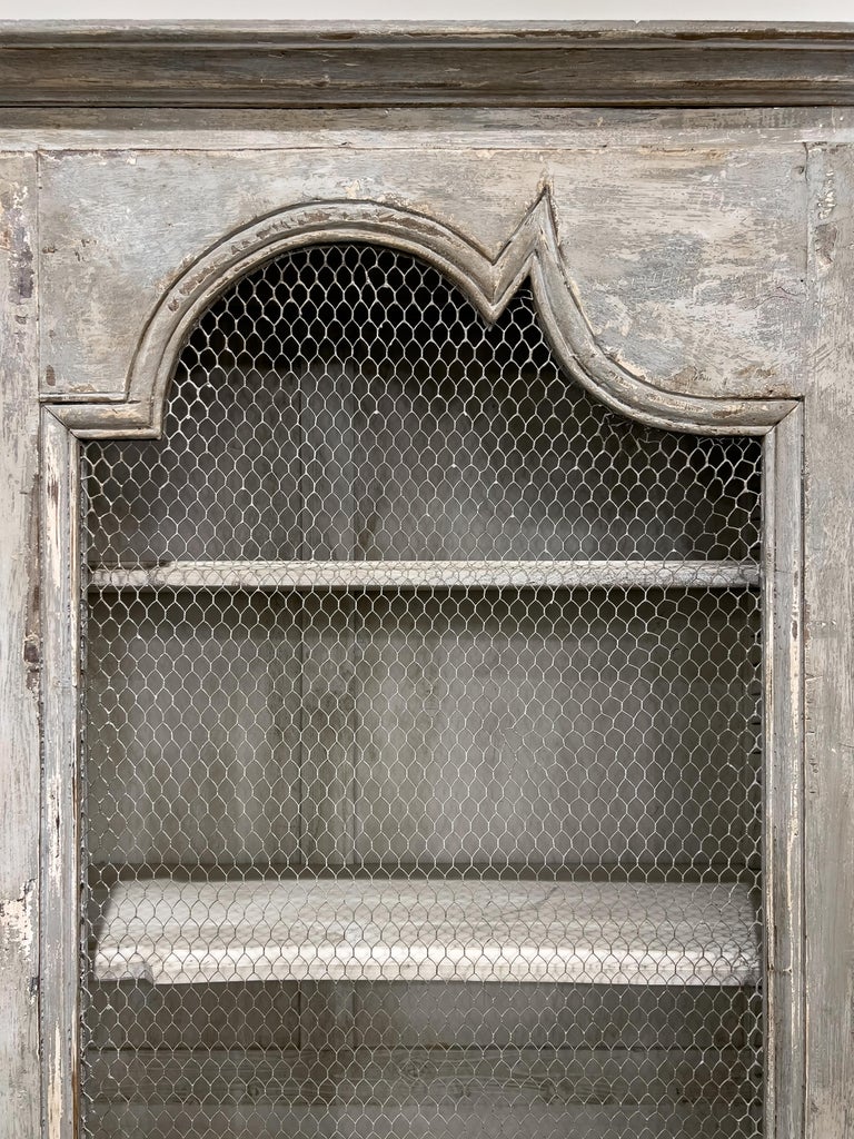 Directoire Style Painted French Bookcase with Chicken Wire Doors, 2 ...