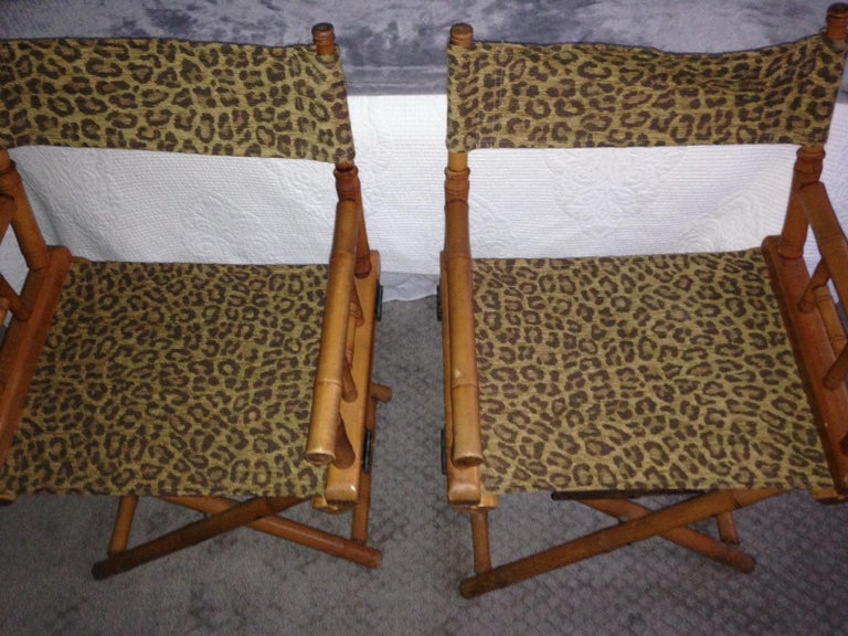 Directors Chairs from Telescope Chair, Leopard Print Fabric, Midcentury ...