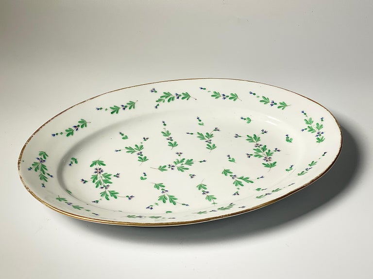 Dish, Hand Painted, Green, Blue, Gilt Color, Porcelain, Signed, France ...