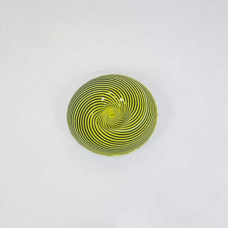 Dish in Murano Glass with Kinetic Pattern, Italy, 1980s For Sale at 1stDibs