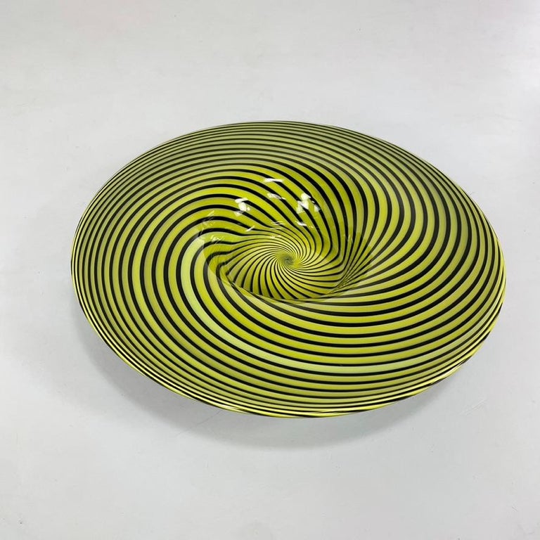 Dish in Murano Glass with Kinetic Pattern, Italy, 1980s For Sale at 1stDibs