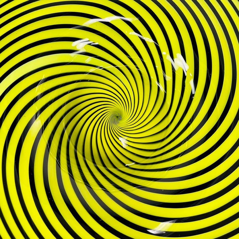 Dish in Murano Glass with Kinetic Pattern, Italy, 1980s For Sale at 1stDibs