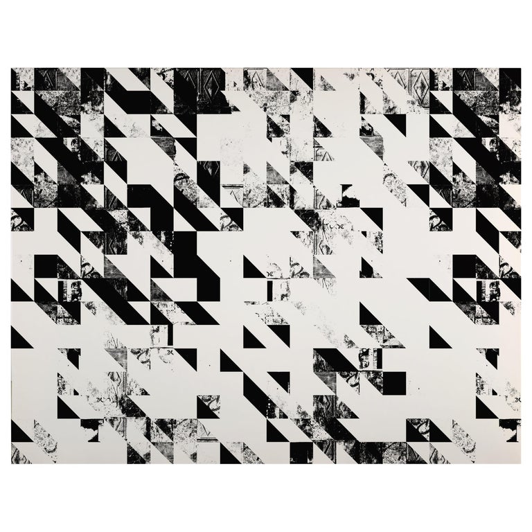 Disintegration Wallpaper in Black and White Colorway, Latex Ink on ...