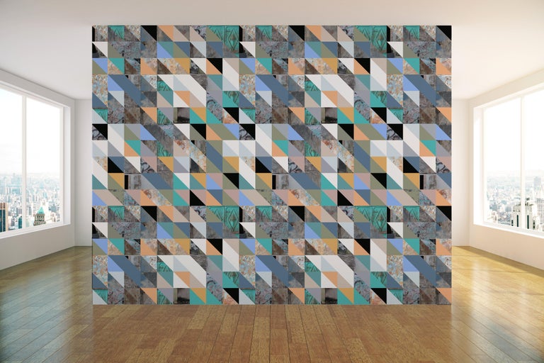 Disintegration Wallpaper in Morning Glory Colorway, Latex Ink on Smooth ...