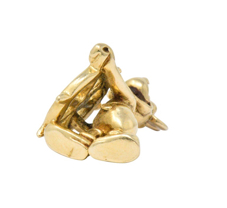 Disney's Mickey Mouse Contemporary 14 Karat Gold Charm For Sale at 1stDibs