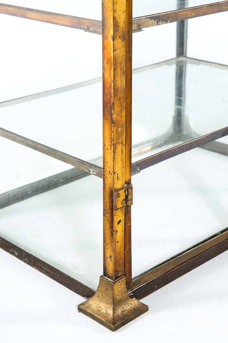Display Cabinet In Brass And Glass Produced In Italy At 1stdibs