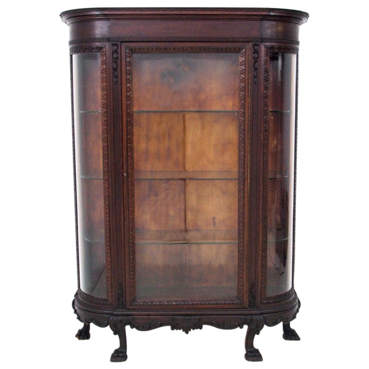 Antique Nickel and Oak Display Case on an Oak Base at 1stDibs