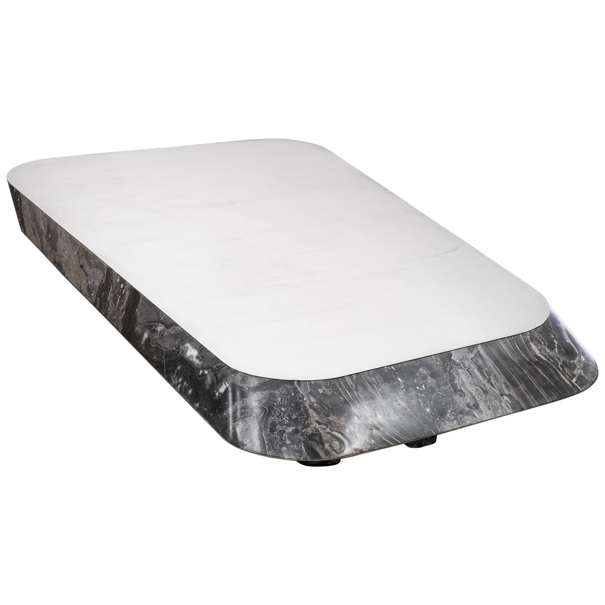 Large Nicos Zographos Square Marble and Stainless 35 Series Coffee ...