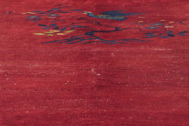 Distressed Antique Chinese Peking Rug For Sale at 1stDibs