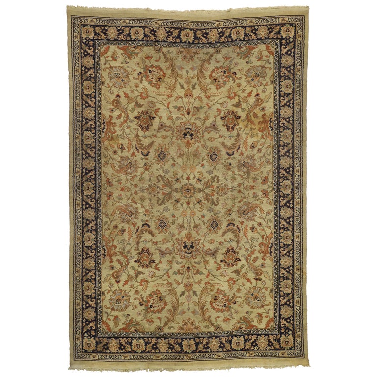 Distressed Antique European Spanish Area Rug with Arts and Crafts Style ...