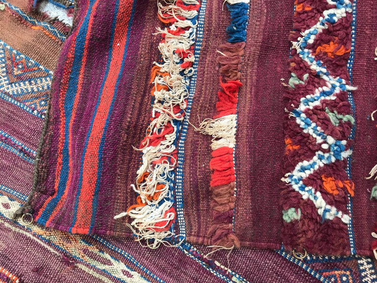 Distressed Antique Moroccan Kilim For Sale at 1stDibs