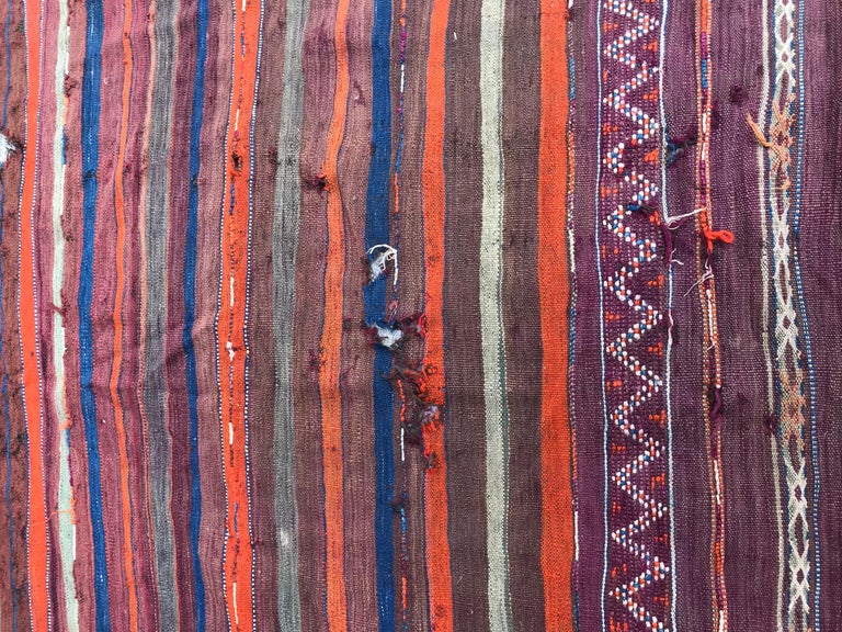 Distressed Antique Moroccan Kilim For Sale at 1stDibs