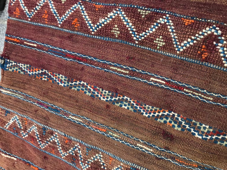 Distressed Antique Moroccan Kilim For Sale at 1stDibs