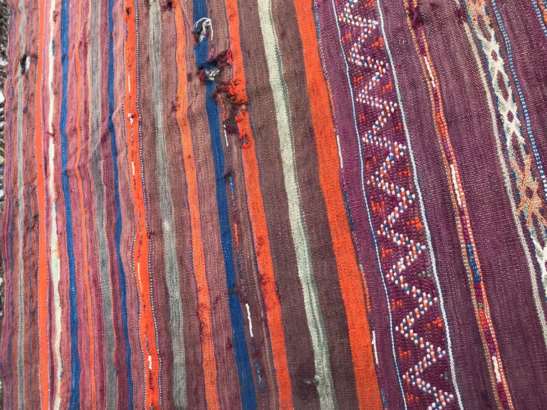 Distressed Antique Moroccan Kilim For Sale at 1stDibs