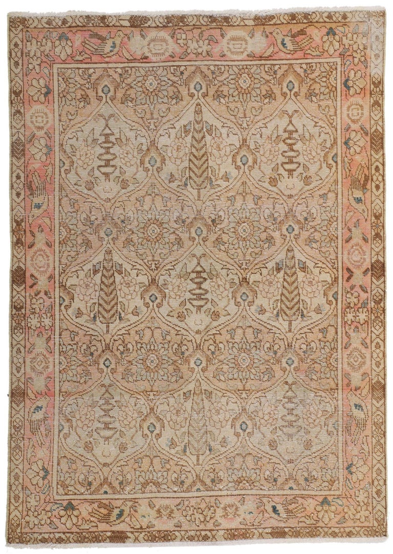 Distressed Antique Persian Bakhtiari Rug For Sale at 1stDibs