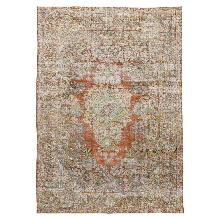Distressed Antique Persian Mahal Rug with Spanish Renaissance Style For ...