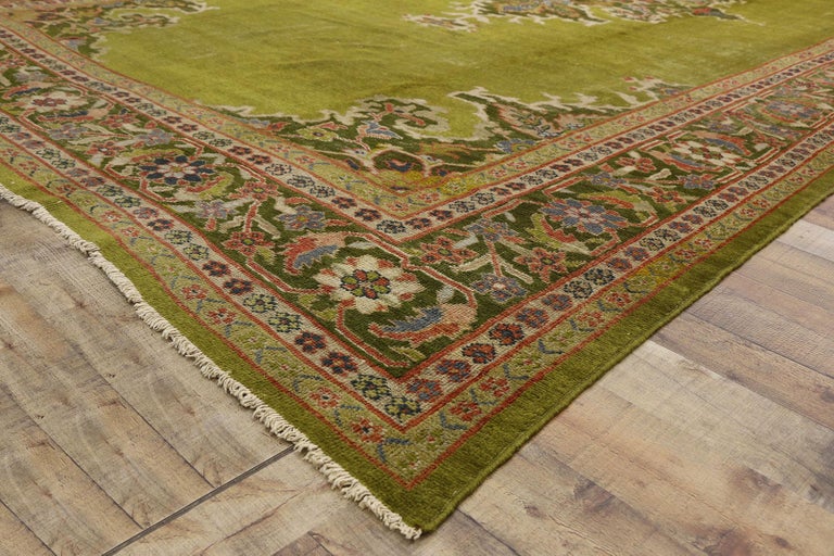 Distressed Antique Persian Sultanabad Palace Rug with Bold English ...