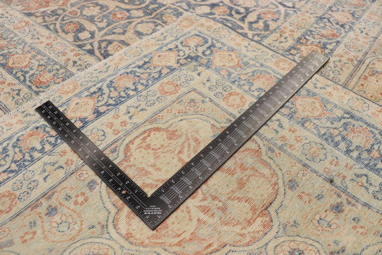 Distressed Antique Persian Tabriz Palace Rug with Rustic Relaxed ...