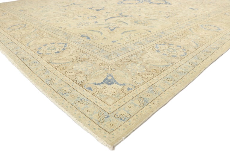 Distressed Antique Persian Tabriz Rug with British Colonial Style For ...