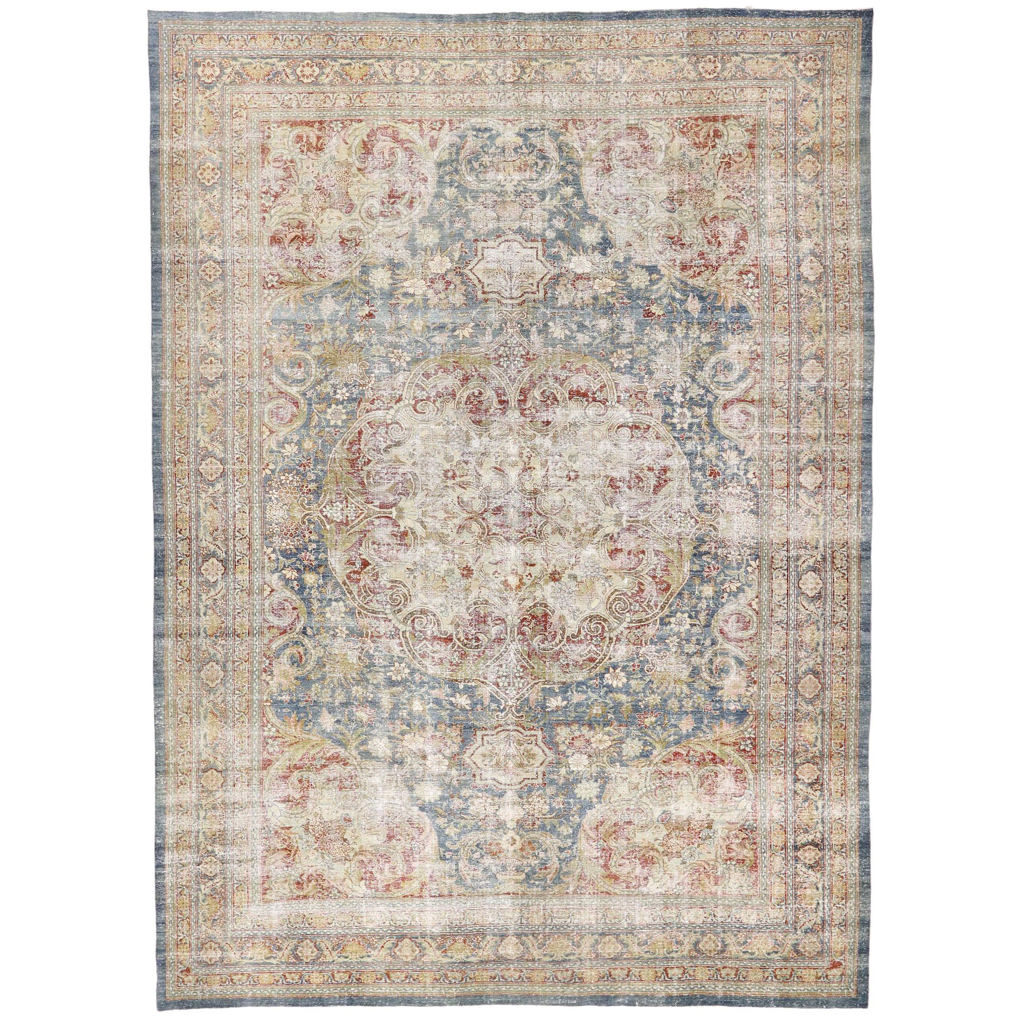 Antique Persian Tabriz Rug with Modern Art Deco Style, Petag Tabriz Rug ...