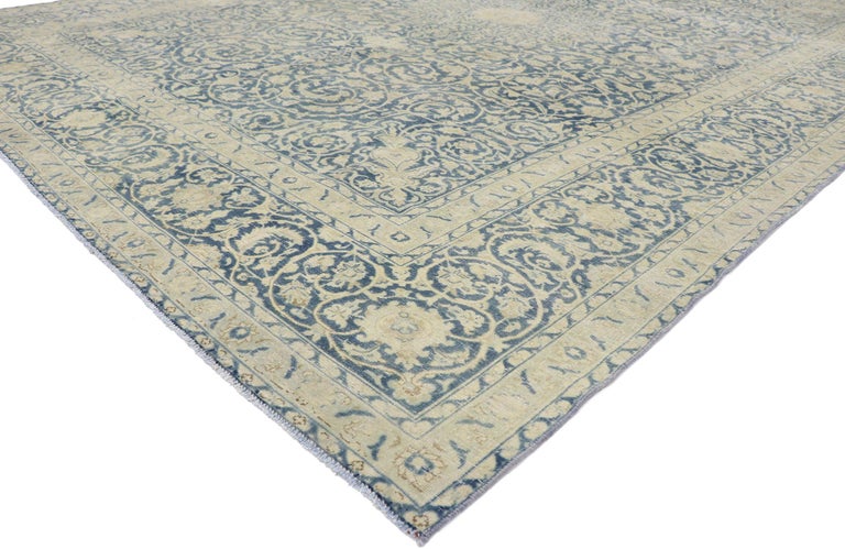 Distressed Antique Persian Tabriz Rug with Rustic Greek Mediterranean ...
