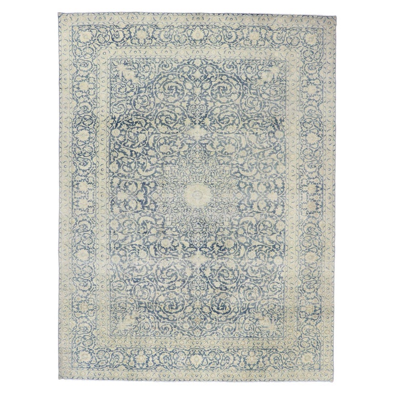 Distressed Antique Persian Tabriz Rug with Rustic Greek Mediterranean ...