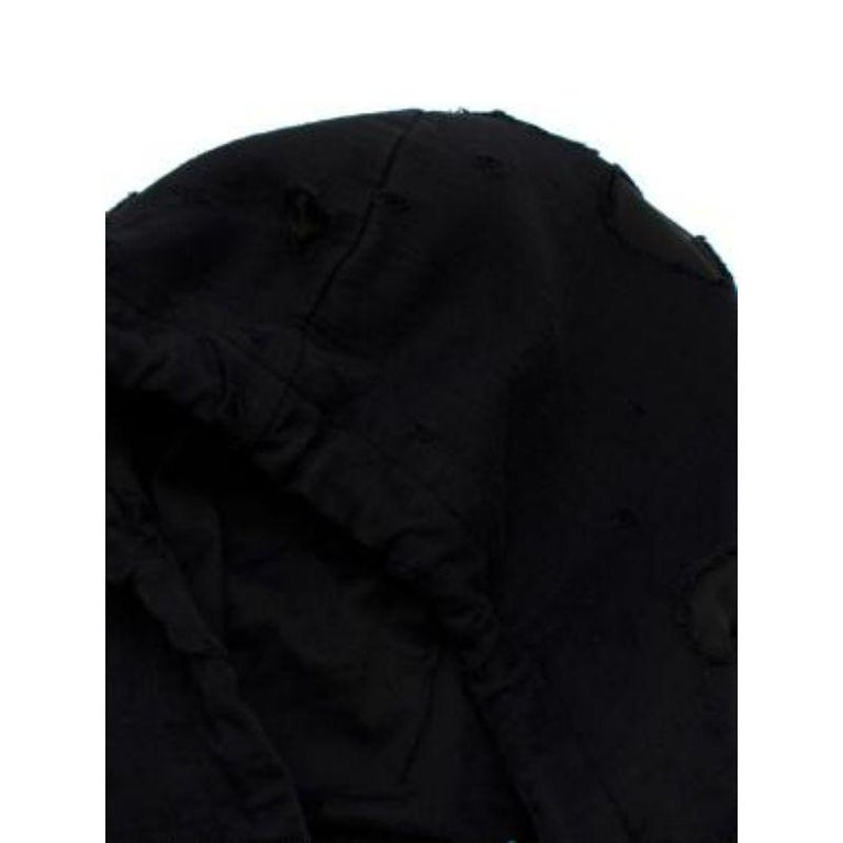 Distressed Black Cotton Logo Hoodie For Sale at 1stDibs