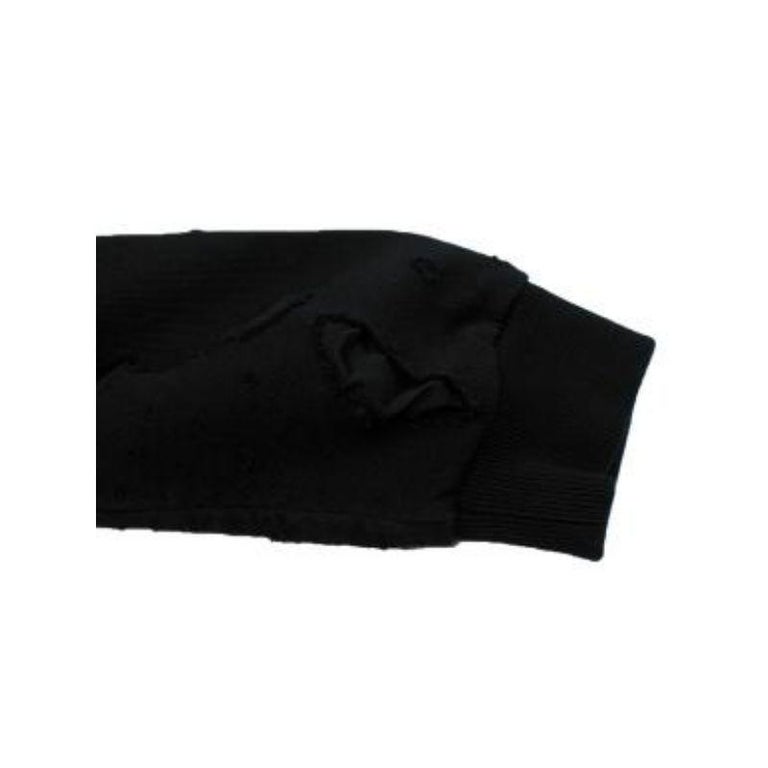 Distressed Black Cotton Logo Hoodie For Sale at 1stDibs