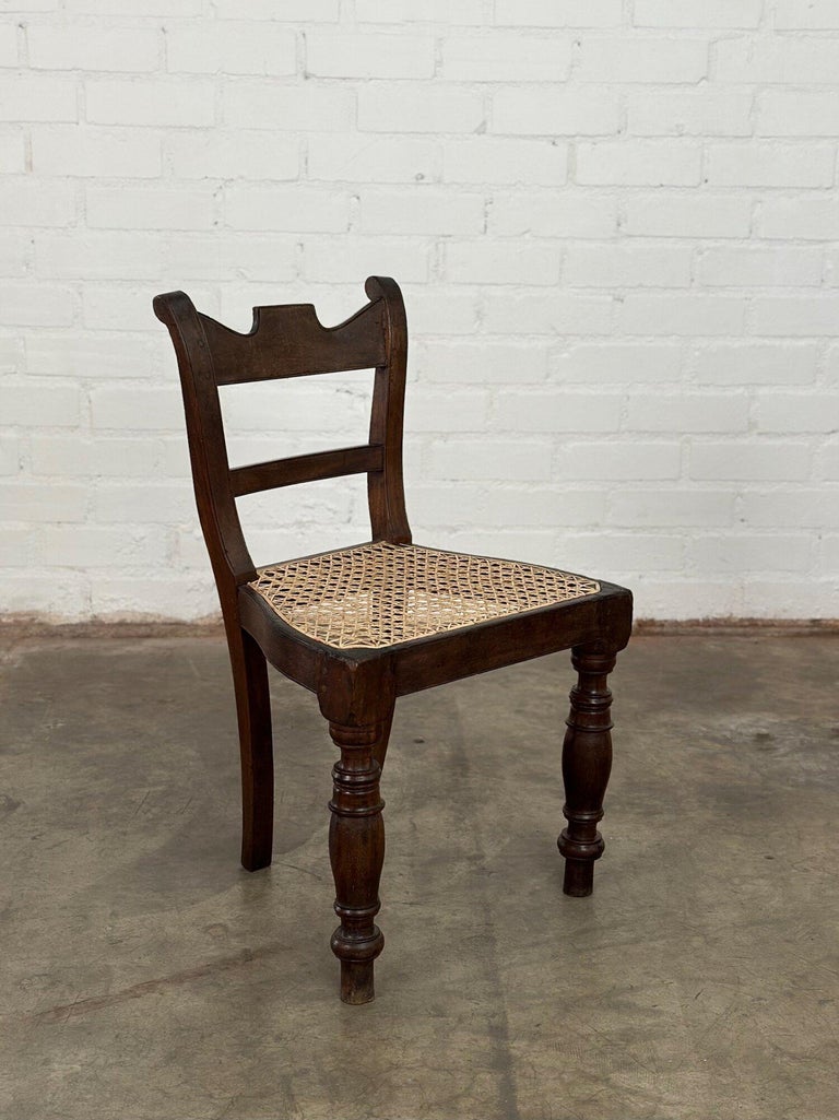 Distressed Caned Dining Chairs, Set of Four For Sale at 1stDibs