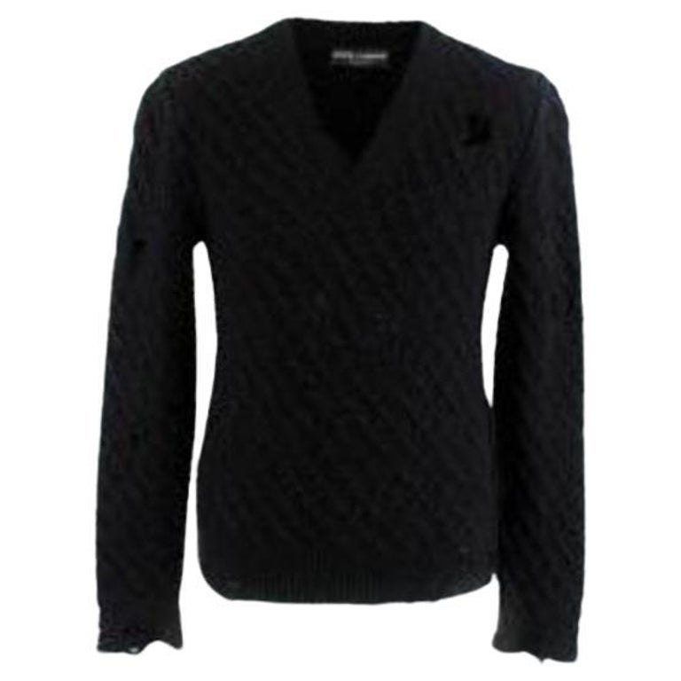 Distressed Diagonal Ribbed Jumper For Sale at 1stDibs