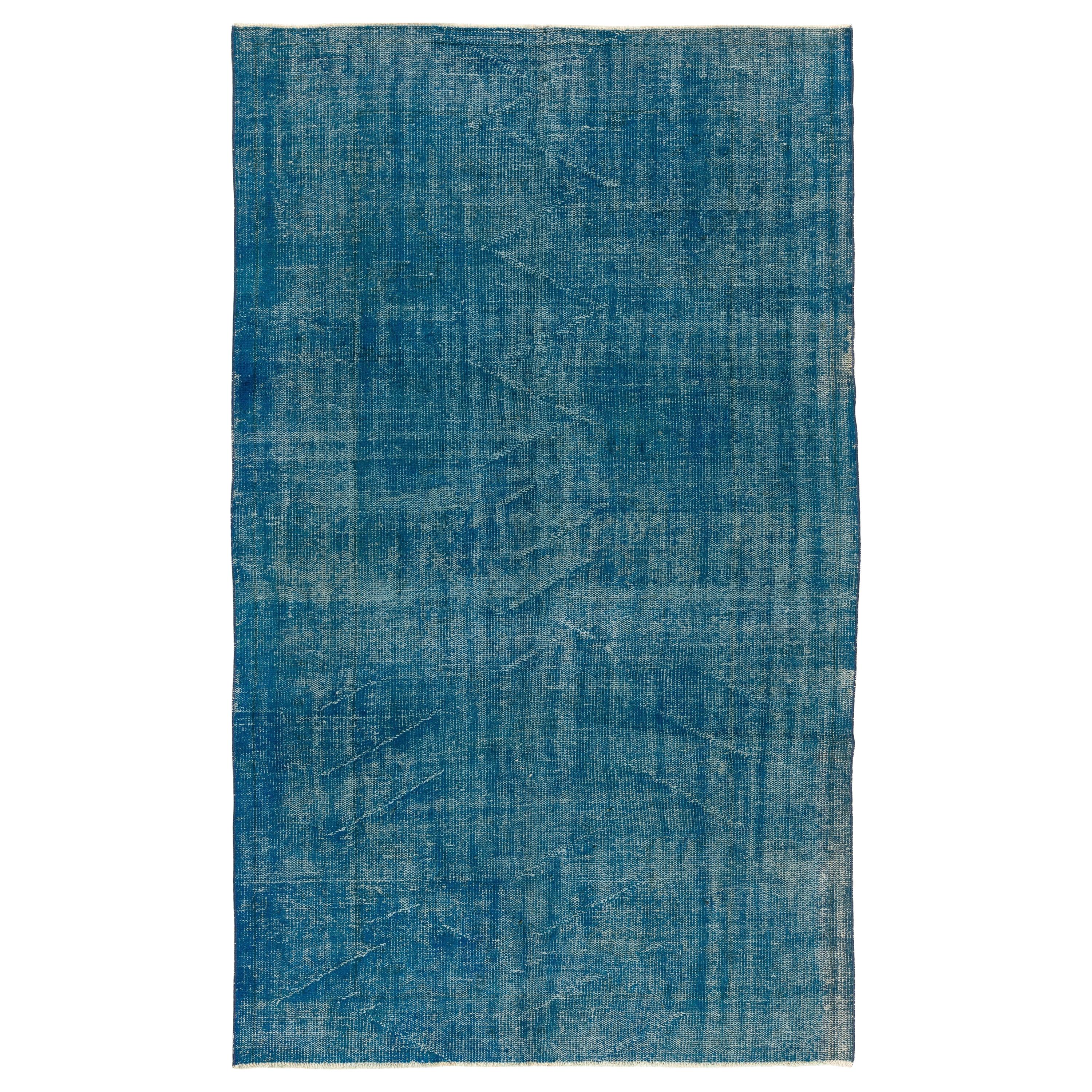 Hand Made Carpet, Oriental Rug Over Dyed Vintage Blue Rugs for Sale For ...