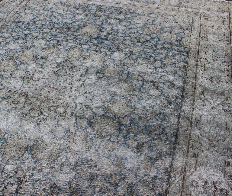 Distressed Modern Design Rug with Faded Colors from 1950s Persia For ...