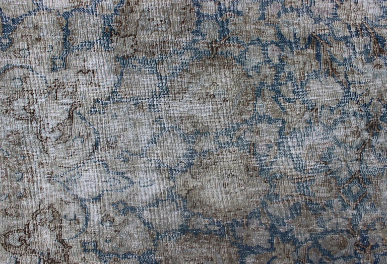 Distressed Modern Design Rug with Faded Colors from 1950s Persia For ...