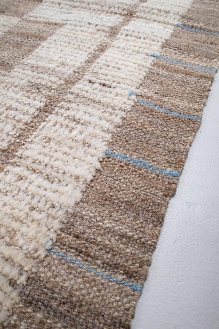 Neutral Checkered Shag Rug at 1stDibs