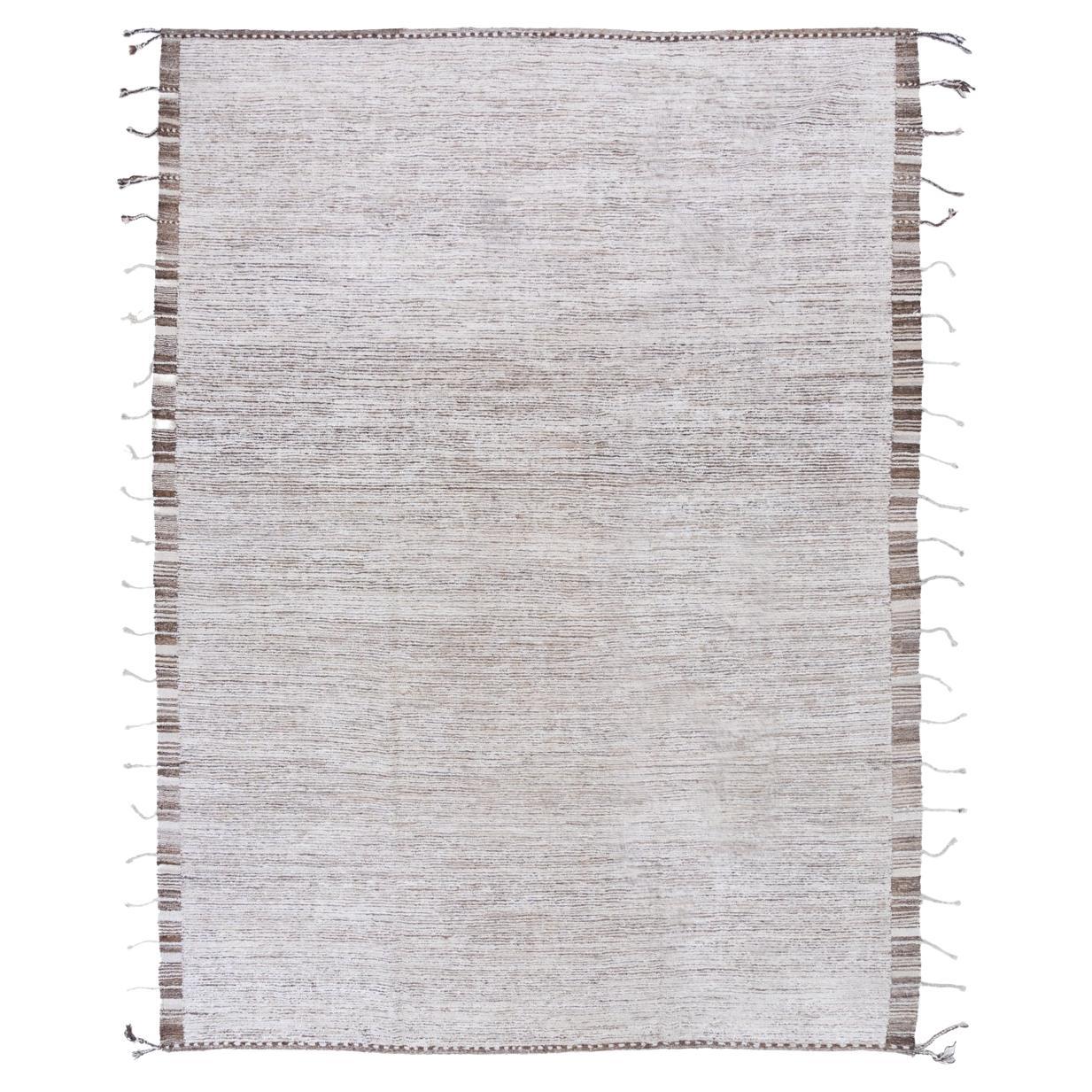 Neutral Checkered Shag Rug at 1stDibs