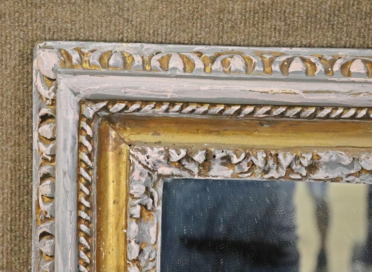 Distressed Painted Antique Rectangular Mirror circa 1920 For Sale at ...