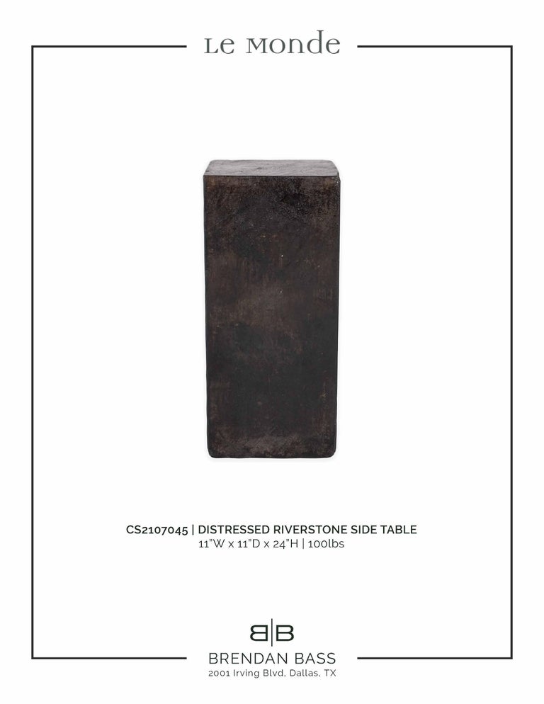 Distressed Riverstone Side Table For Sale at 1stDibs