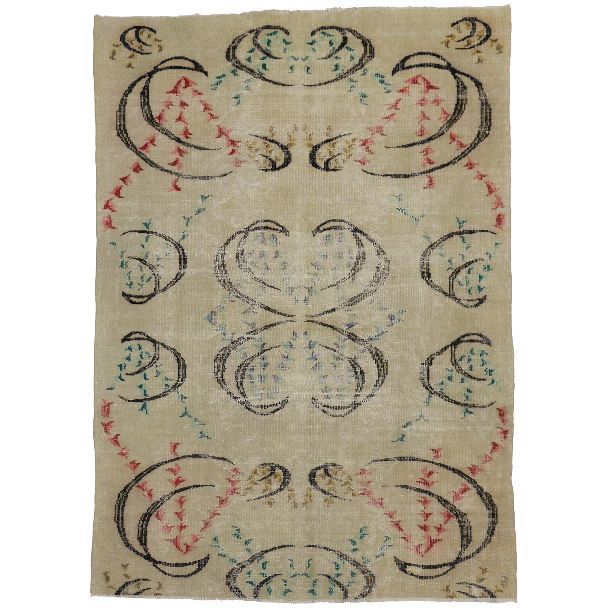 Vintage Turkish Sivas Rug with Edwardian Style For Sale at 1stDibs ...