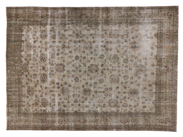 Distressed Sivas Rug with Shabby Chic Farmhouse Style at 1stDibs