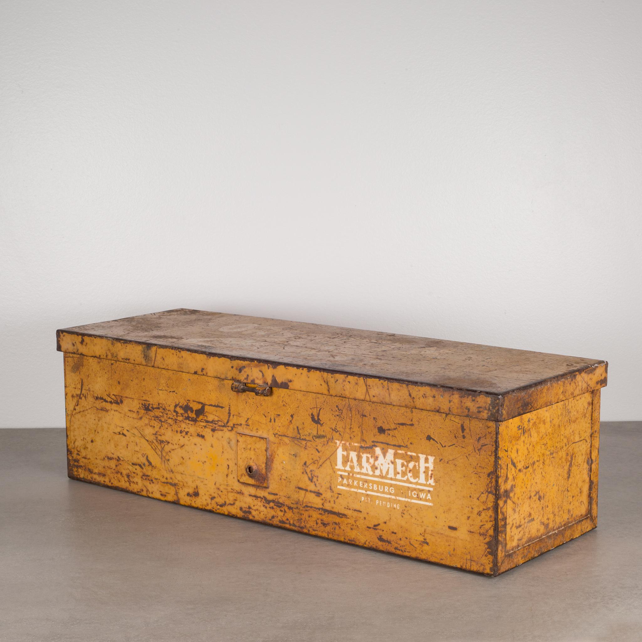 Distressed Steel Tractor Storage Tool Box, circa 1960 For Sale at ...