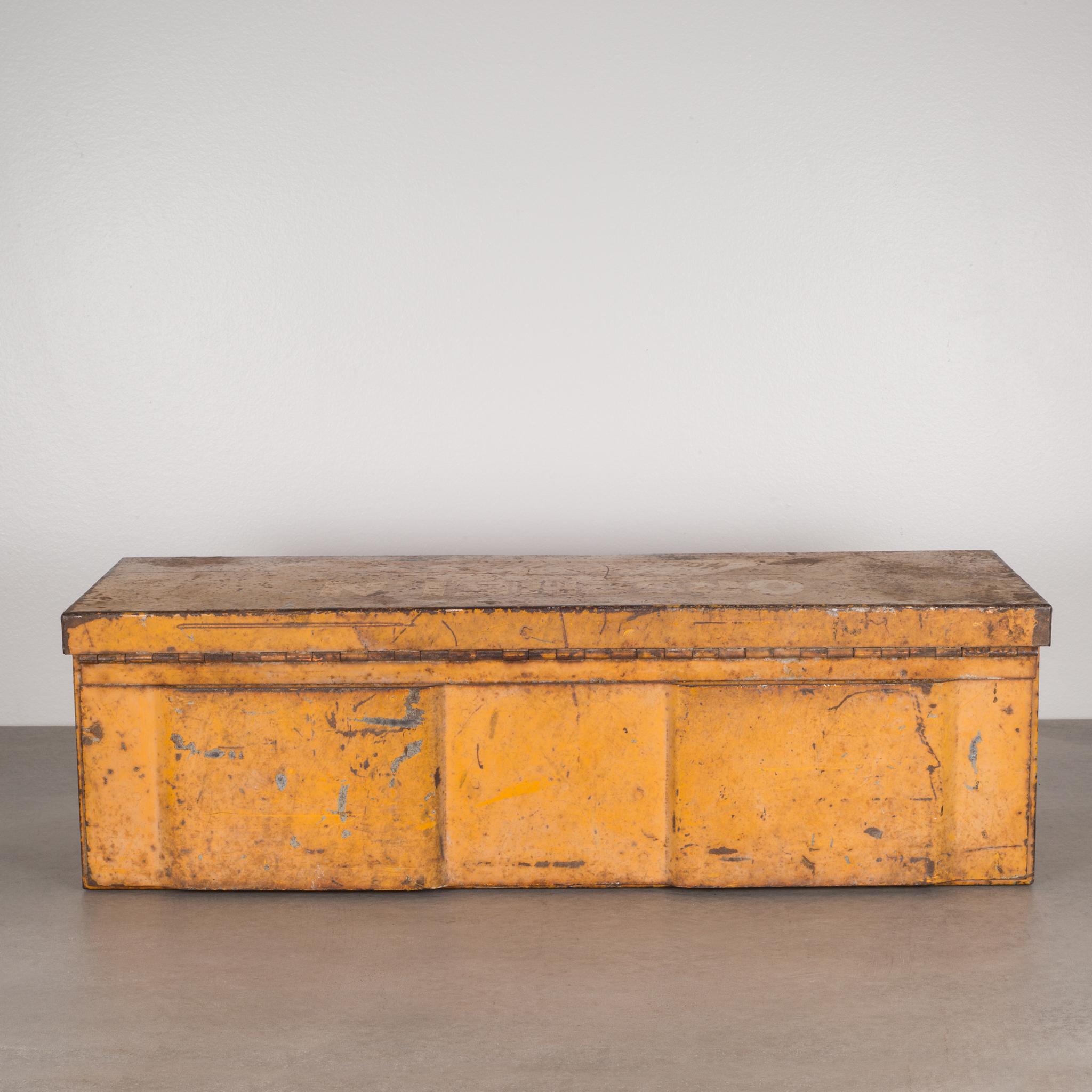 Distressed Steel Tractor Storage Tool Box, circa 1960 For Sale at ...