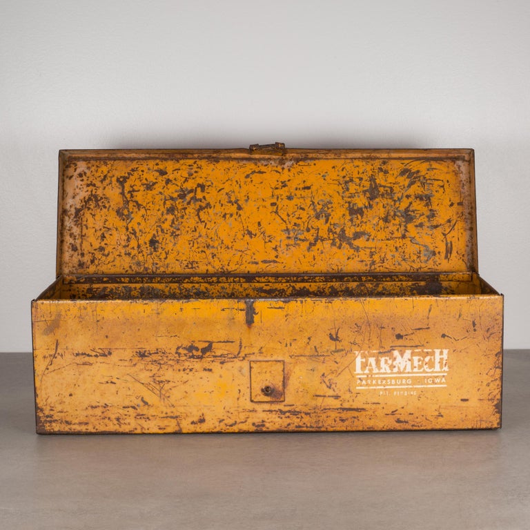 Distressed Steel Tractor Storage Tool Box, circa 1960 For Sale at ...