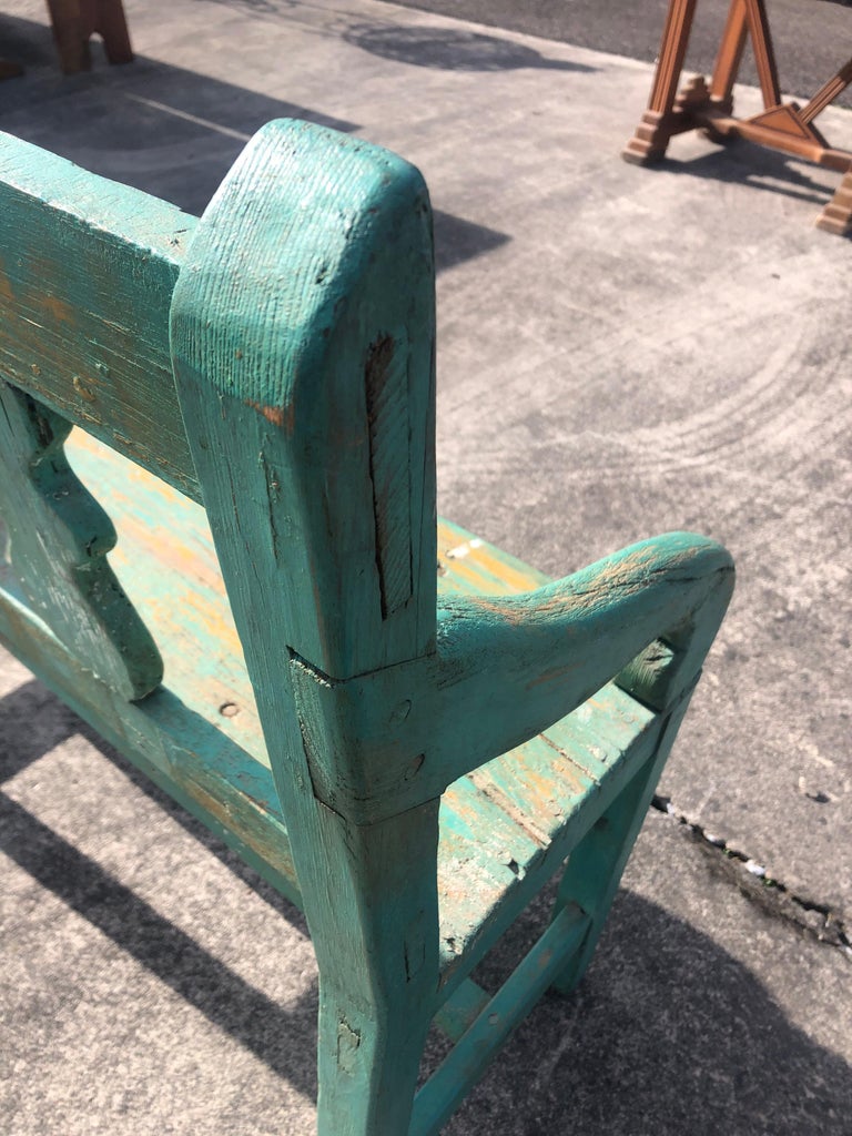 Distressed Turquoise Antique Santa Fe Bench at 1stDibs | distressed ...