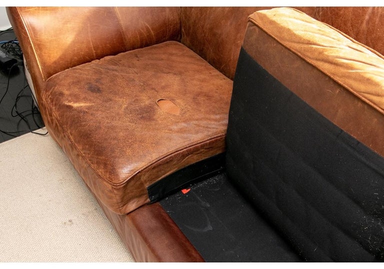 Distressed Vintage Leather Sofa For Sale at 1stDibs