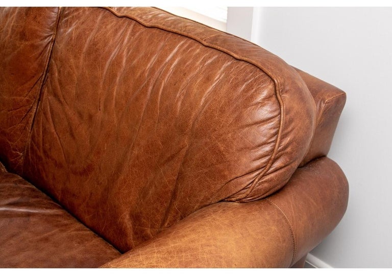 Distressed Vintage Leather Sofa For Sale at 1stDibs