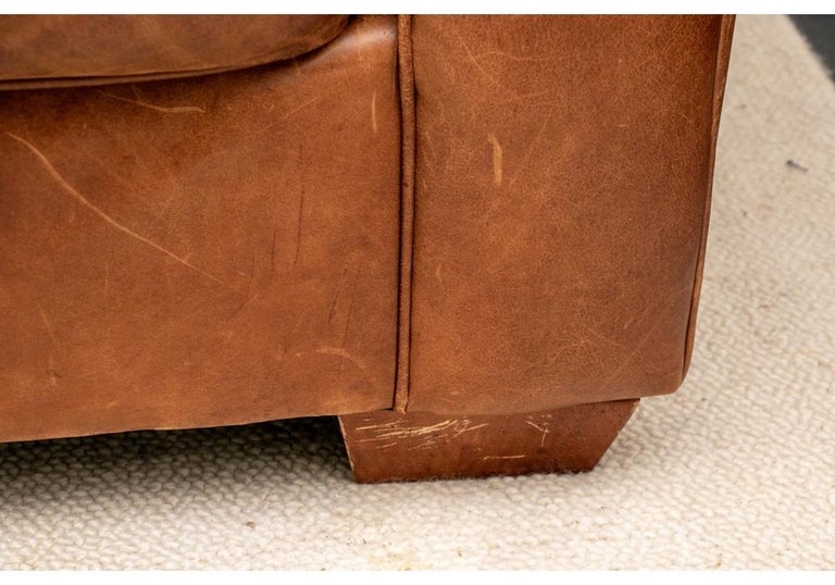 Distressed Vintage Leather Sofa For Sale at 1stDibs