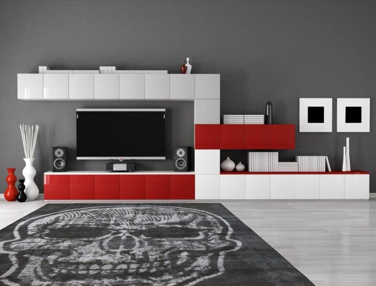 Distressed Vintage Skull Steampunk Style Area Rug Inspired by Alexander ...