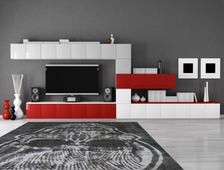 Distressed Vintage Skull Steampunk Style Area Rug Inspired by Alexander ...