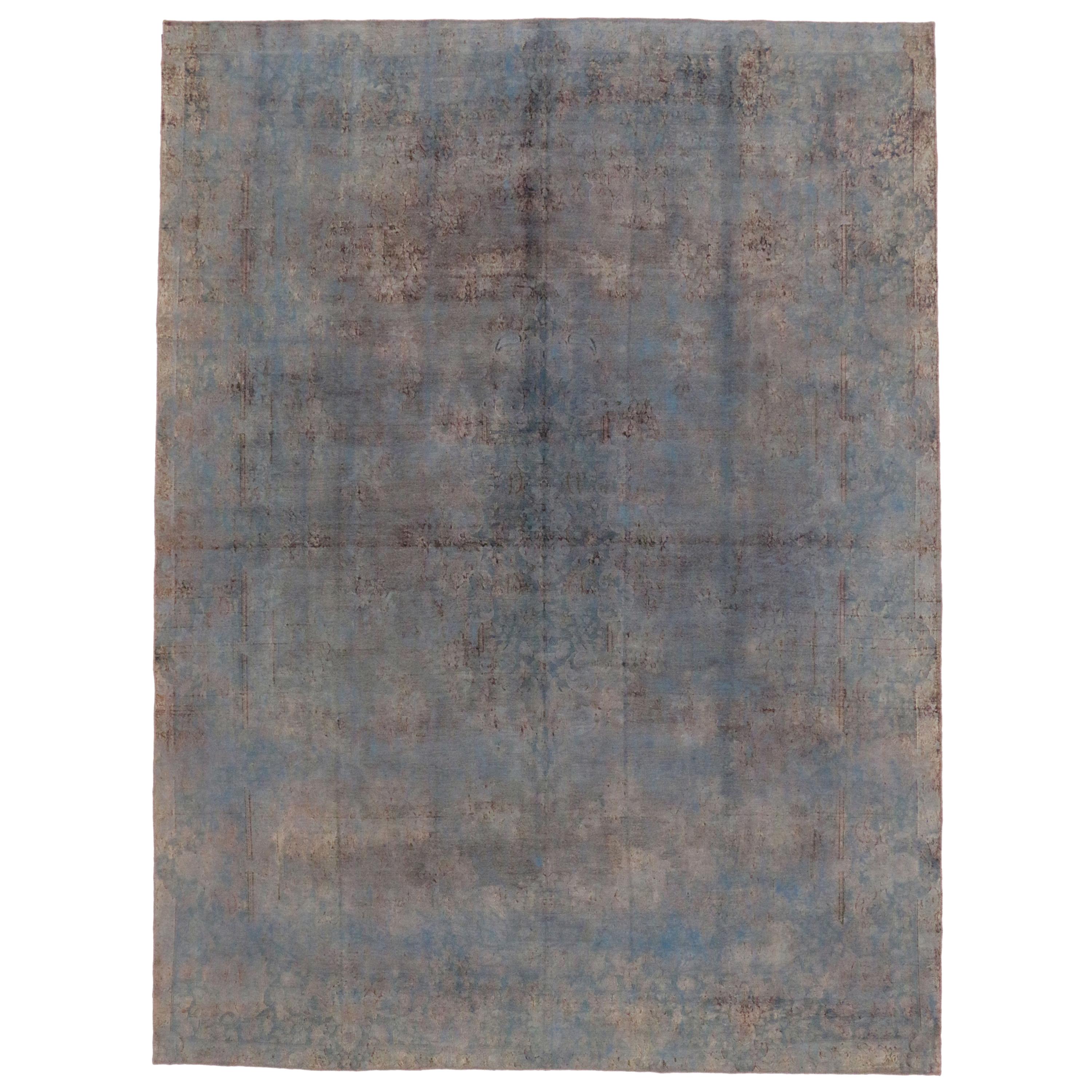 Distressed Vintage Turkish Area Rug with Modern Industrial Luxe Style ...